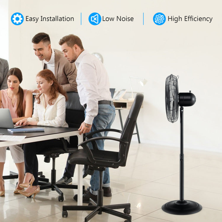 16 Inch Pedestal Standing Fan Oscillating Pedestal Fan with 3 Speeds a ...